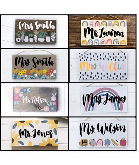 Teacher Name Sign Custom Teacher Name Sign Teacher T Teacher Door
