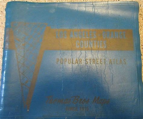 Vintage Thomas Bros Maps Guide Los Angeles Orange County Popular Street