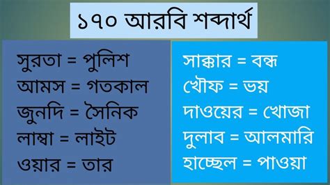 আরবি ভাষা শিক্ষা সহজ আরবি বাক্য নতুনদের জন্য শব্দগুলো গুরুত্বপূর্ণ