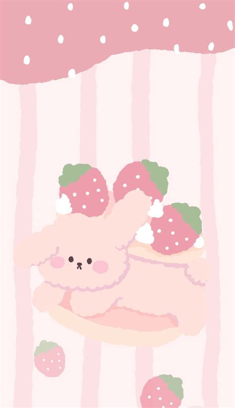 Download Aesthetic Pink Kawaii Pink Bunny Wallpaper