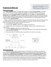 Copy Of Properties Of Water Lab With Stats Edited Pdf Properties Of Water Lab Background