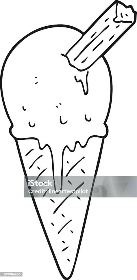 흑백 말풍선이 있는 아이스크림 원뿔형 귀여운에 대한 스톡 벡터 아트 및 기타 이미지 귀여운 그리기 기이함 Istock