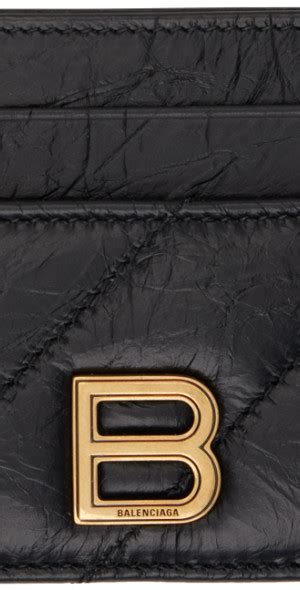 Balenciaga Black Crush Quilted Card Holder