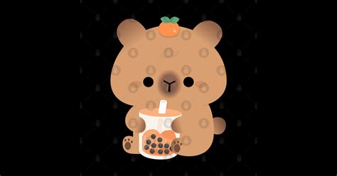 Capybara Boba Tea Capybara Sticker Teepublic