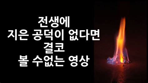 전생에 지은 공덕이 없다면 결코 볼 수 없는 영상 Youtube