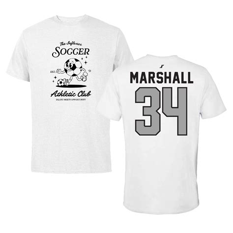 34 Ava Marshall Soccer White Influxer Athletic Club Tee