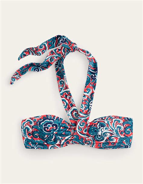 Scarf Bandeau Bikini Top Dahlia Red Botanic Terrace Boden Usa