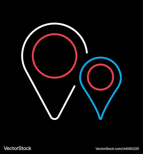 Two Pin Map Icon Pointer Markers Royalty Free Vector Image