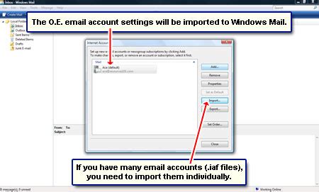 How To Move Email Account From Outlook Express To Windows Mail Vista Instructions