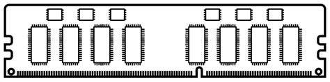 Outline Ram For Desktop Computer Memory Stick Vector Image