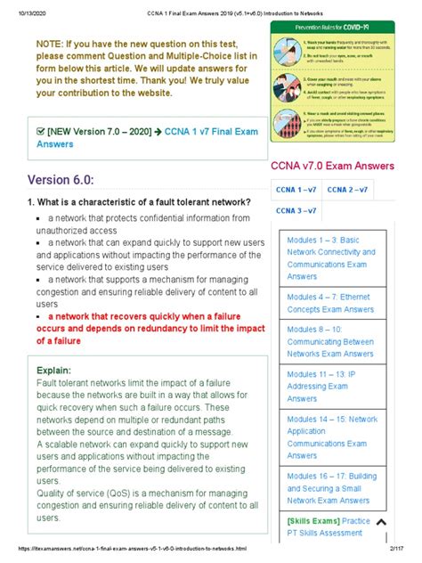 Ccna 1 Final Exam Answers 2019 V5 1v6 0 Introduction To Networks Pdf