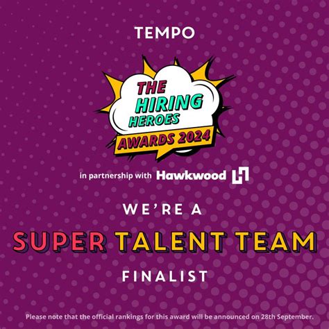 Kim Reynolds Nee Wright On Linkedin Super Proud To Be A Finalist In The Tempo Hiring Heroes