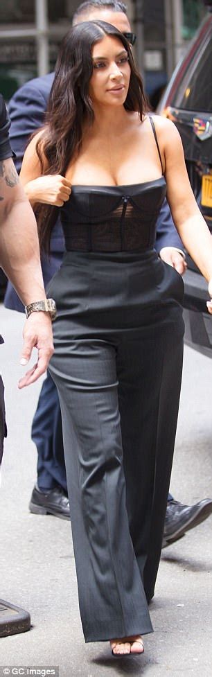 Kim Kardashian Pours Her Curves Into A Bustier Daily Mail Online