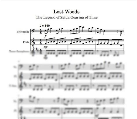 Lost Woods Legend Of Zelda Ocarina Of Time Sheet Music For Cello Flute