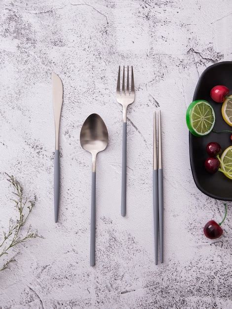 Premium Photo High Grade Stainless Steel Tableware