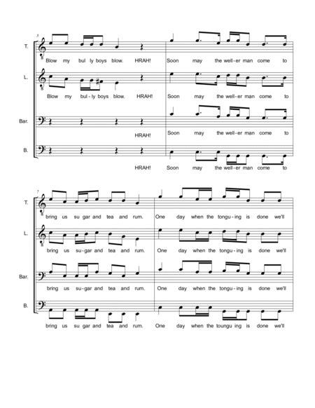 Sea Shanty Medley By Traditional Ttbb Digital Sheet Music Sheet