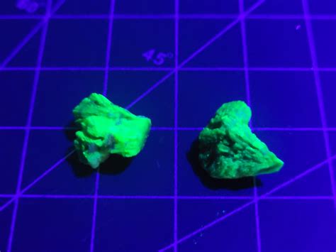 Lamellar Autunite Pair Fluorescent Uranium Ore Specimen Stabilized