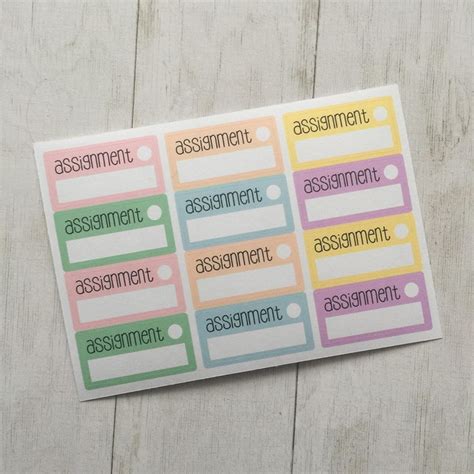 School Assignment Stickers Planner Stickers Functional Etsy