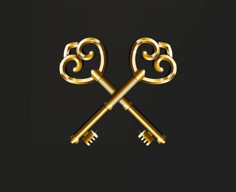 Golden Vintage Keys Crossed In Air 52324572 Vector Art At Vecteezy