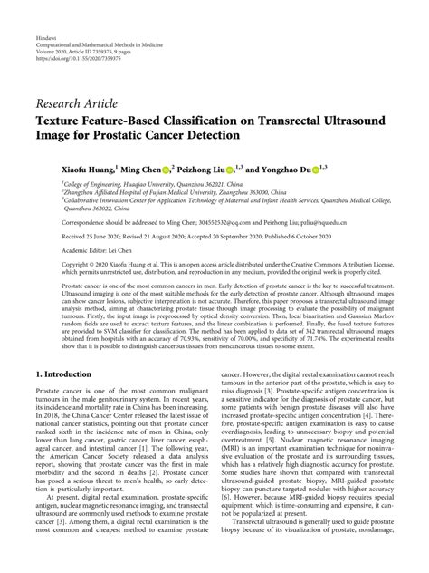 Pdf Texture Feature Based Classification On Transrectal Ultrasound
