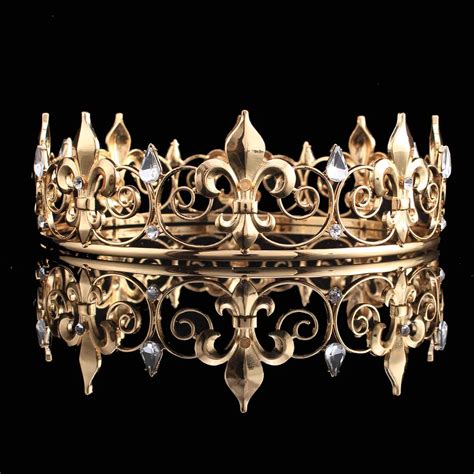 Wholesale Full Circle Gold Prom Accessories King Mens Crown Round