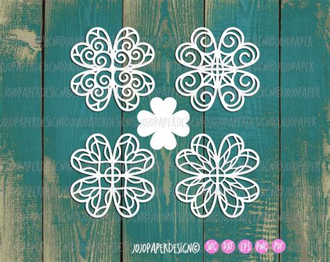 Shamrock Svg Four Leaf Clover Svg For Cricut Lucky Clover Etsy