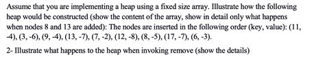 Assume That You Are Implementing A Heap Using A Fixed Chegg Com