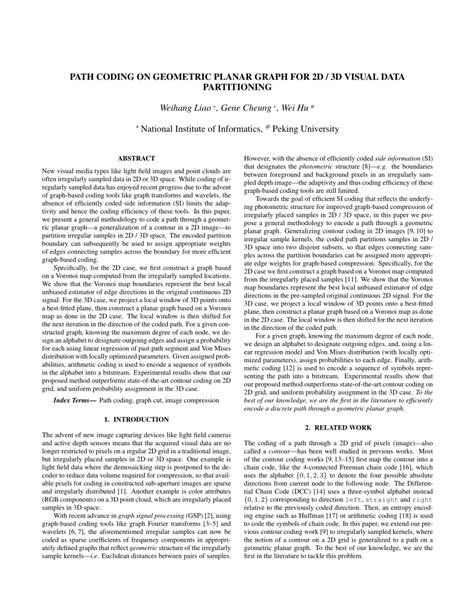 Pdf Path Coding On Geometric Planar Graph For 2d 3d Visual Data