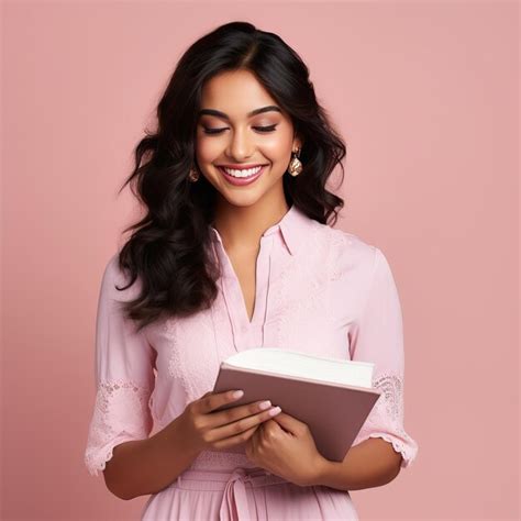 Premium Photo A Young Indian College Student Is Holding A Book On A