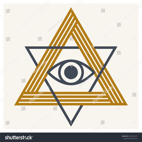 Vektor Stok All Seeing Eye Triangle Pyramid Vector Tanpa Royalti