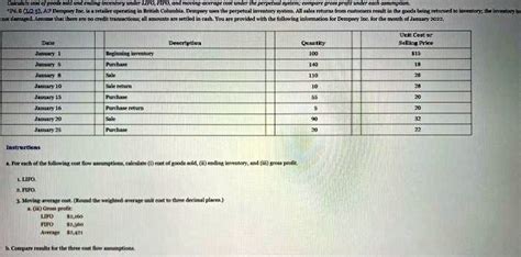Solved Text A For Each Of The Following Cost Flow Assumptions