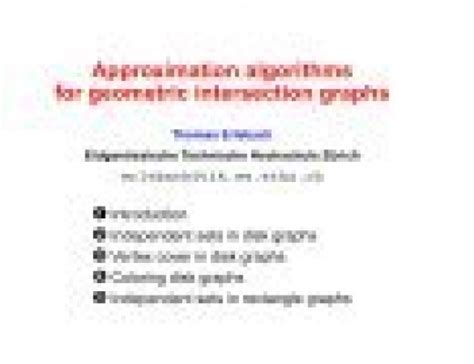 Approximation Algorithms For Geometric Intersection Graphs