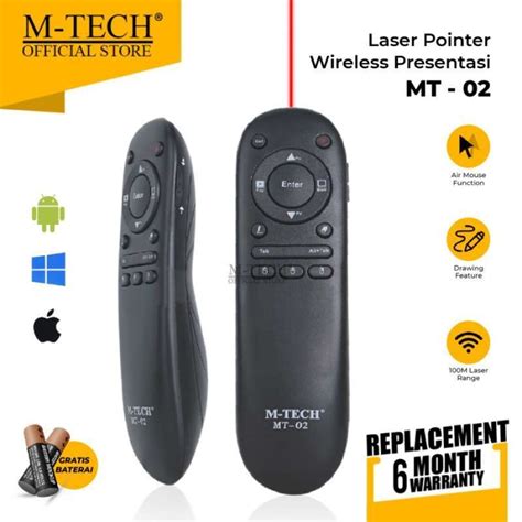 Promo M Tech Original Laser Pointer With Mouse Function Wireless Mt 02