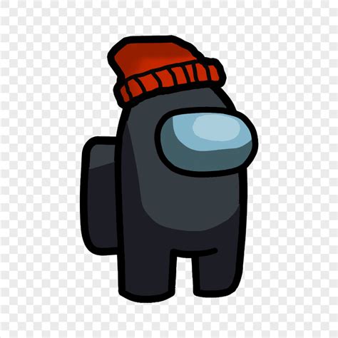 Hd Black Among Us Crewmate Character With Beanie Hat Png Citypng