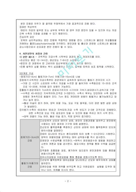 간호학 모성 자연분만의약보건레포트