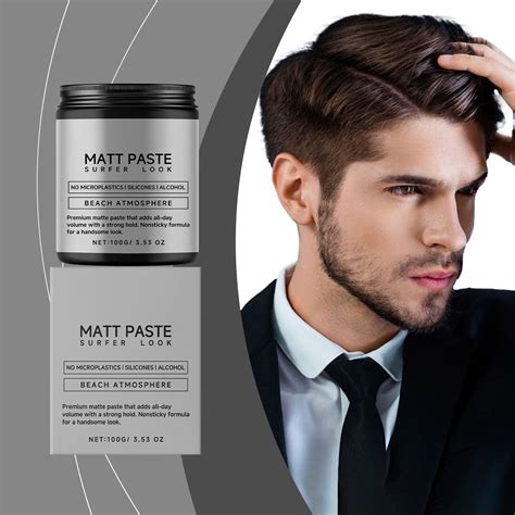 Strong Hold Hair Styling Paste For Men Coconut Wax Formula Natural Non Greasy Finish Vegan