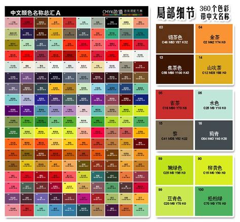 中文色彩顏色海報2張色彩搭配方案中國傳統顏色表中文顏色名稱