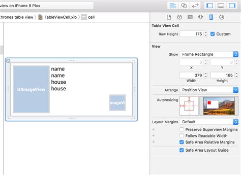 Uitableview Table View Custom Cell Giving The Constrains But It Is