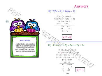 Solving Multi Step Linear Equations Lesson Of By Math Masters