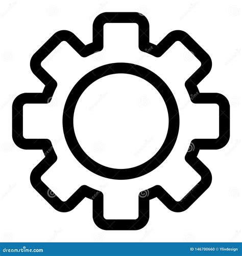 Single Gear Icon Outline Style Stock Vector Illustration Of
