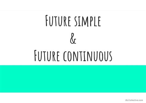Future Simple And Future Continuous English Esl Powerpoints
