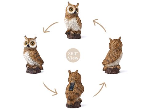 Amazon Wondhome Solar Owl Garden Statues Outdoor Decor Resin Owl Figurine With Led Lights