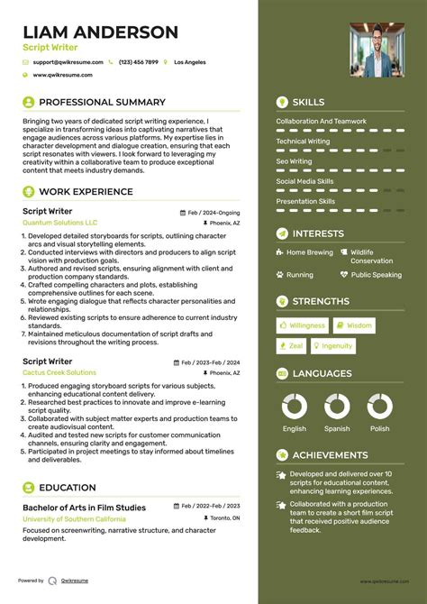 10 Script Writer Resume Samples Templates For 2025