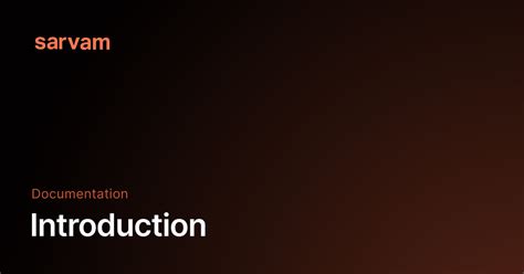 Introduction Sarvam Api Docs