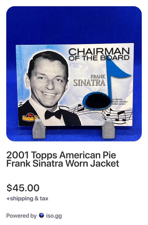 NolaCardBoard On Twitter 2001 Topps American Pie Frank Sinatra Worn
