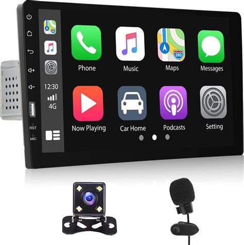 Hikity 1 Din CarPlay Autoradio Android Auto Mirror Link 9 Pollici HD