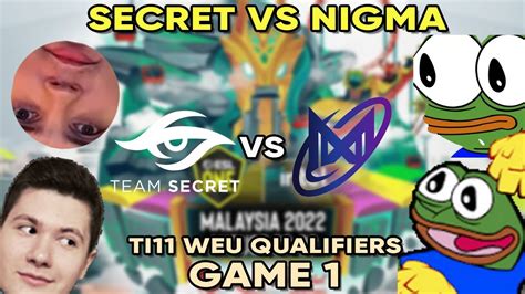 Secret Vs Nigma Game TI WEU Qualifiers YouTube