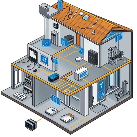 A Diagram Of A Home Automation System With Interconnected Devices