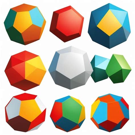Premium Vector Dodecahedron Vector Set White Background Isolated A High