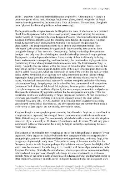 Outline Classification Of